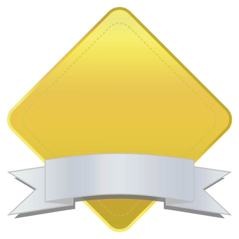 Yellow Box Ribbon Banner Clipart SVG - Clipart free download